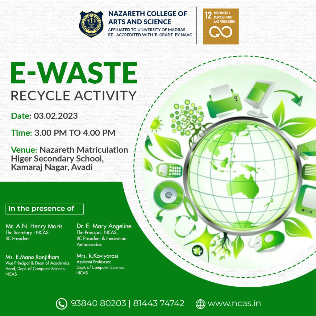 E-Waste Recycle Activity - Nazareth College of Arts And Science